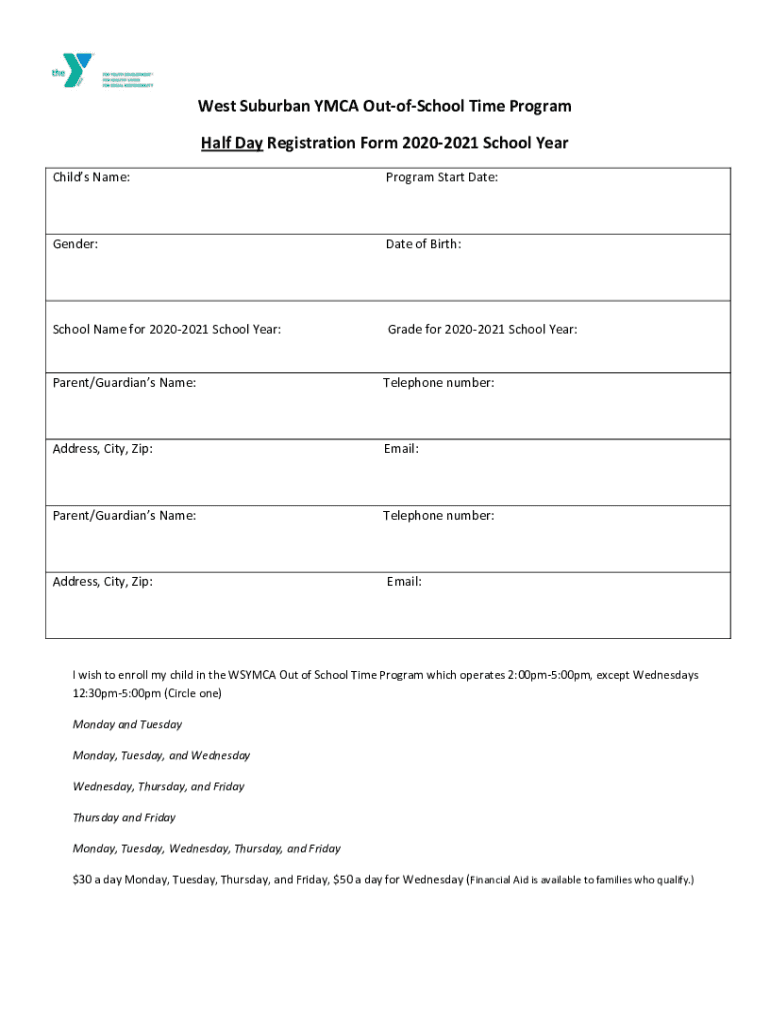 Fillable Online Live Y'ers Afterschool/Out of School Time Program ... Fax Email Print - pdfFiller