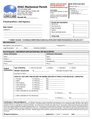 Fillable Online HVAC Mechanical Permit Fax Email Print - pdfFiller