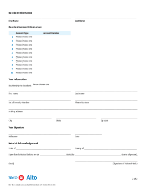 Fillable Online BMO Alto Date of Death Value Letter Request Form Fax ...