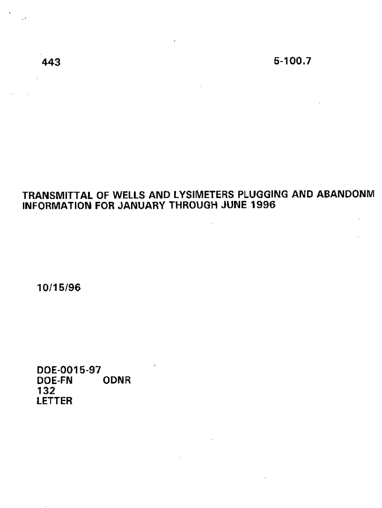 Fillable Online transmittal of wells and lysimeters plugging and abandonm Fax Email Print ...