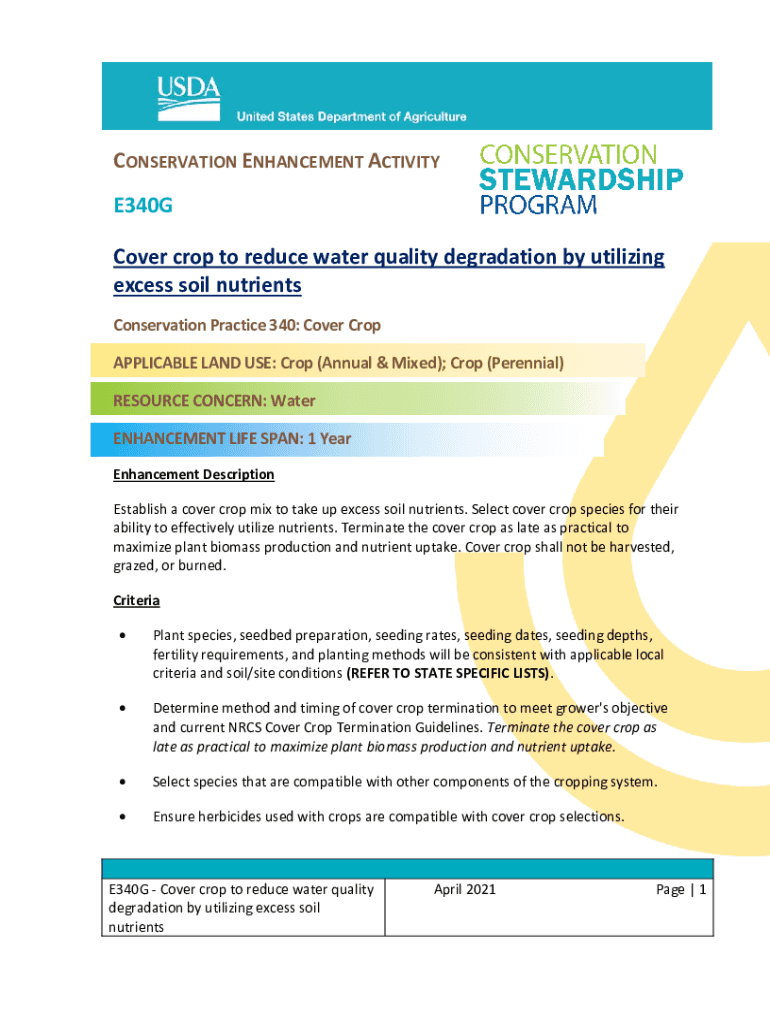 Fillable Online Financial Support for Conservation Practices: EQIP and ...