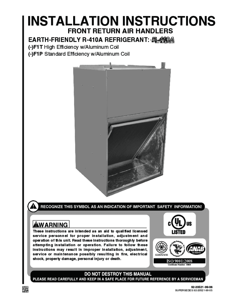 Fillable Online Installation Instructions FMA4X, FMA4P Apartment Fan ...