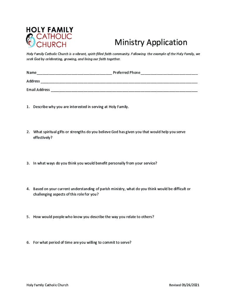 Fillable Online Our Future: Capital Campaign - Holy Family Catholic ...