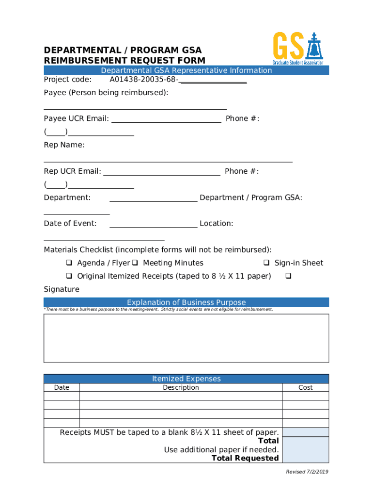Departmental-GSA-Reimbursement-Request-- ... - gsa ucr Doc Template ...