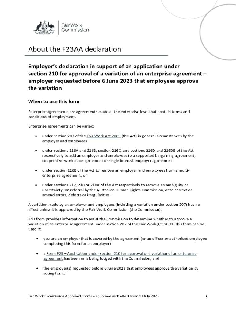 Fillable Online Fair Work Commission releases Statement of Principles ...