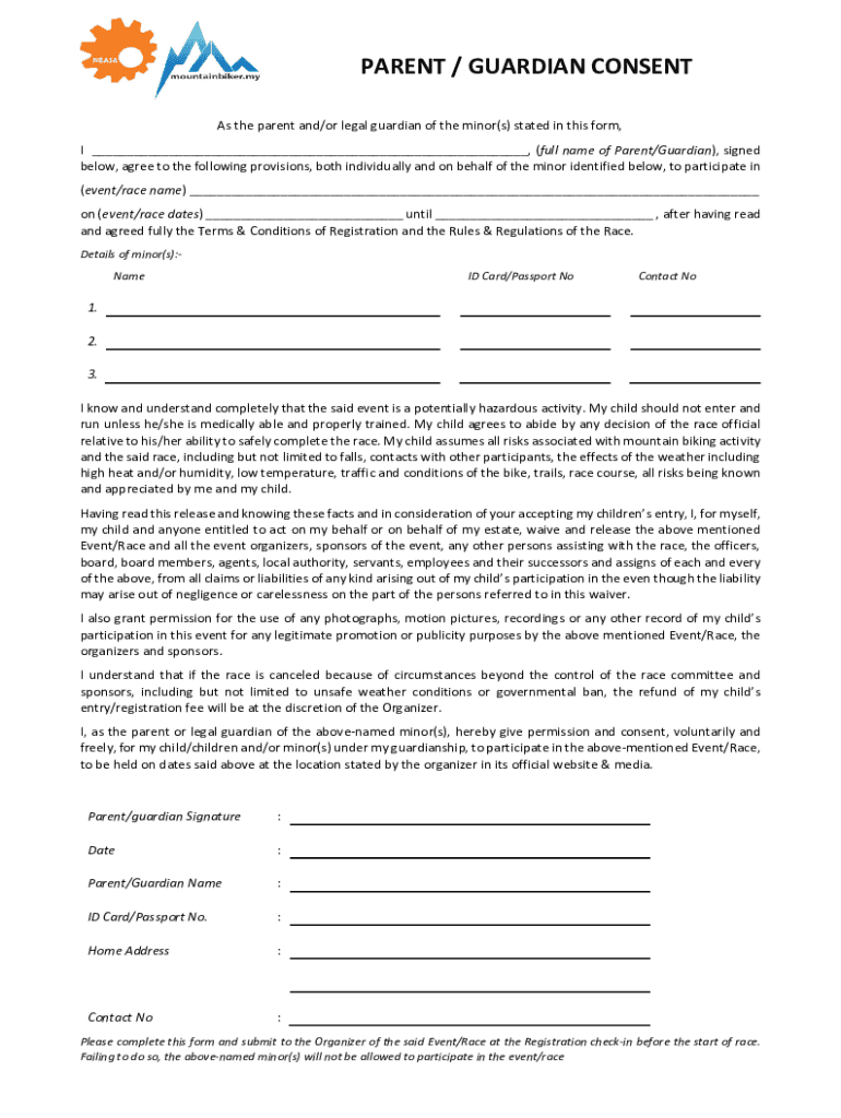 Fillable Online MEC2023-Parent Consent Form Fax Email Print - pdfFiller
