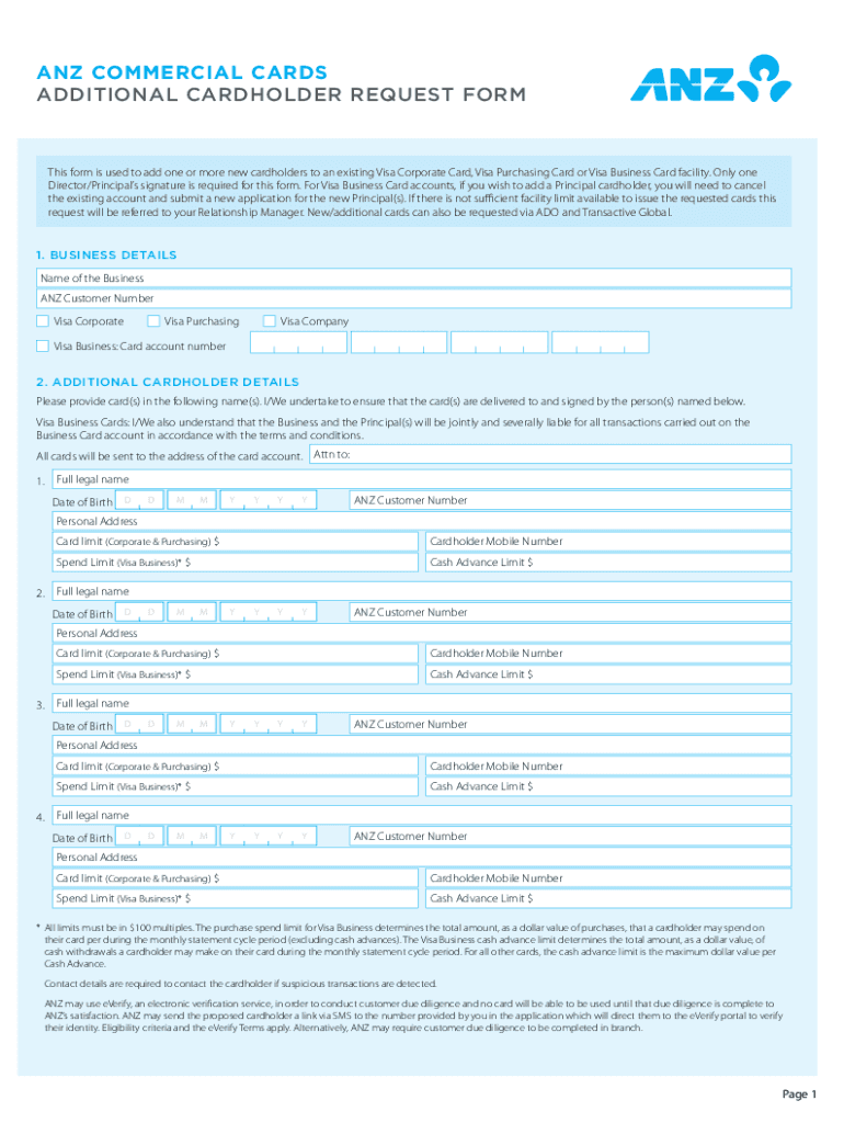 Fillable Online Visa Business, Corporate and Purchasing cards ...