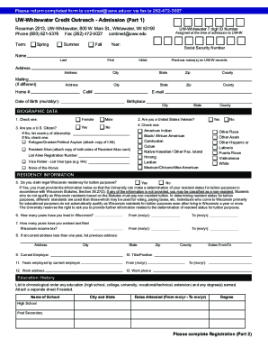 Fillable Online Outreach Admission Registration Form - revise for Carrie ... Fax Email Print ...