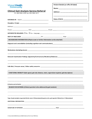 Fillable Online Clinical gait analysis: user guide Fax Email Print ...