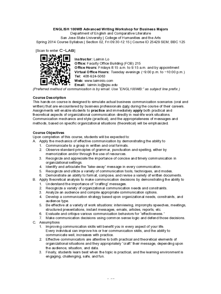 Fillable Online CoursesDepartment of English and Comparative Literature Fax Email Print - pdfFiller