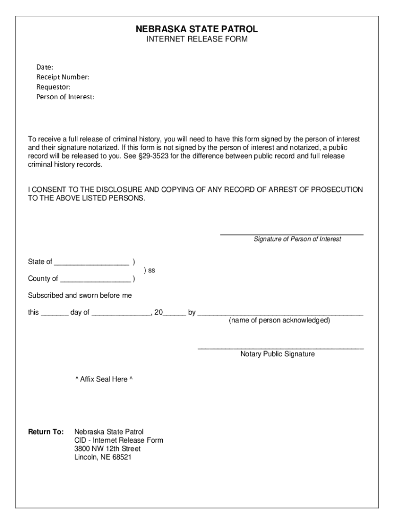 Fillable Online Criminal History Record Request Form Fax Email Print ...