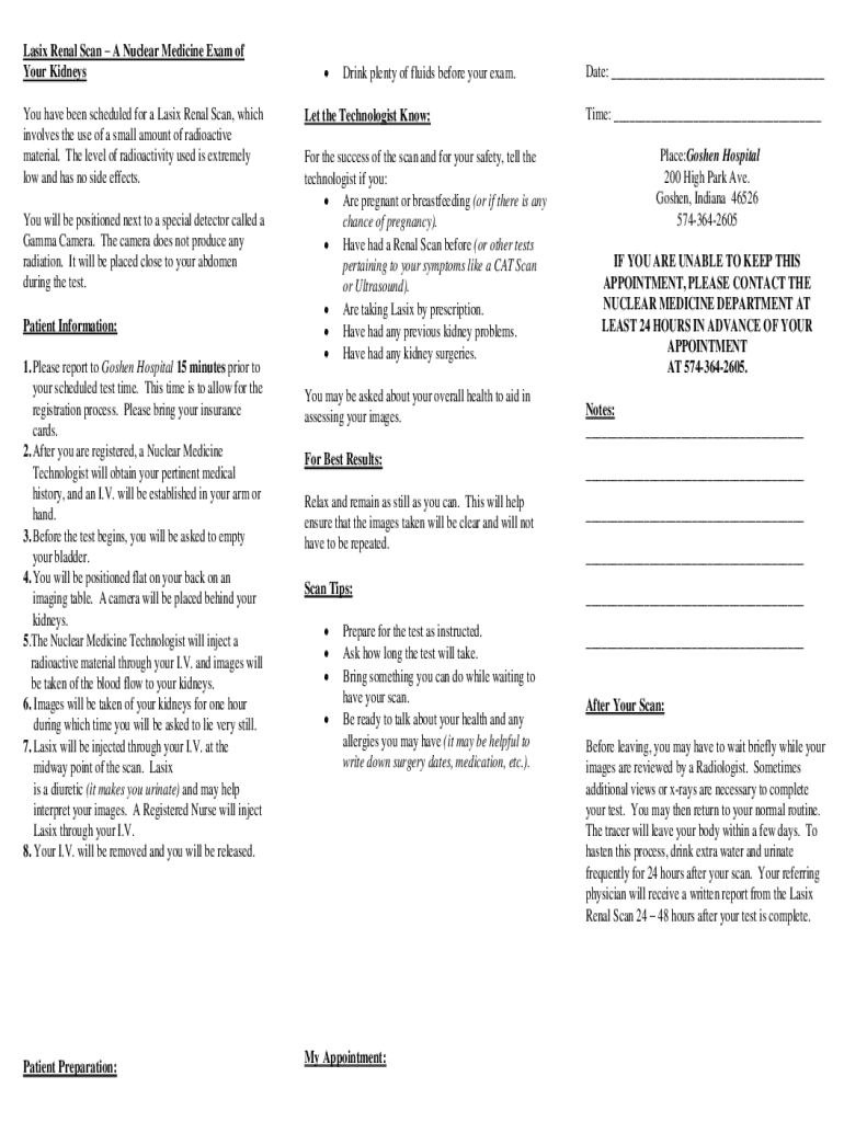 Fillable Online Renal ScanChildren's Hospital of Michigan Fax Email Print - pdfFiller