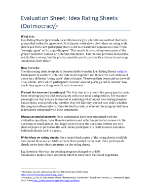 Fillable Online Dot Voting vs. Idea Rating Sheets - Co-op Tools Fax Email Print - pdfFiller