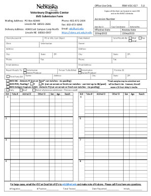 Fillable Online vbms unl NVDC BVD Submission Form Fax Email Print ...