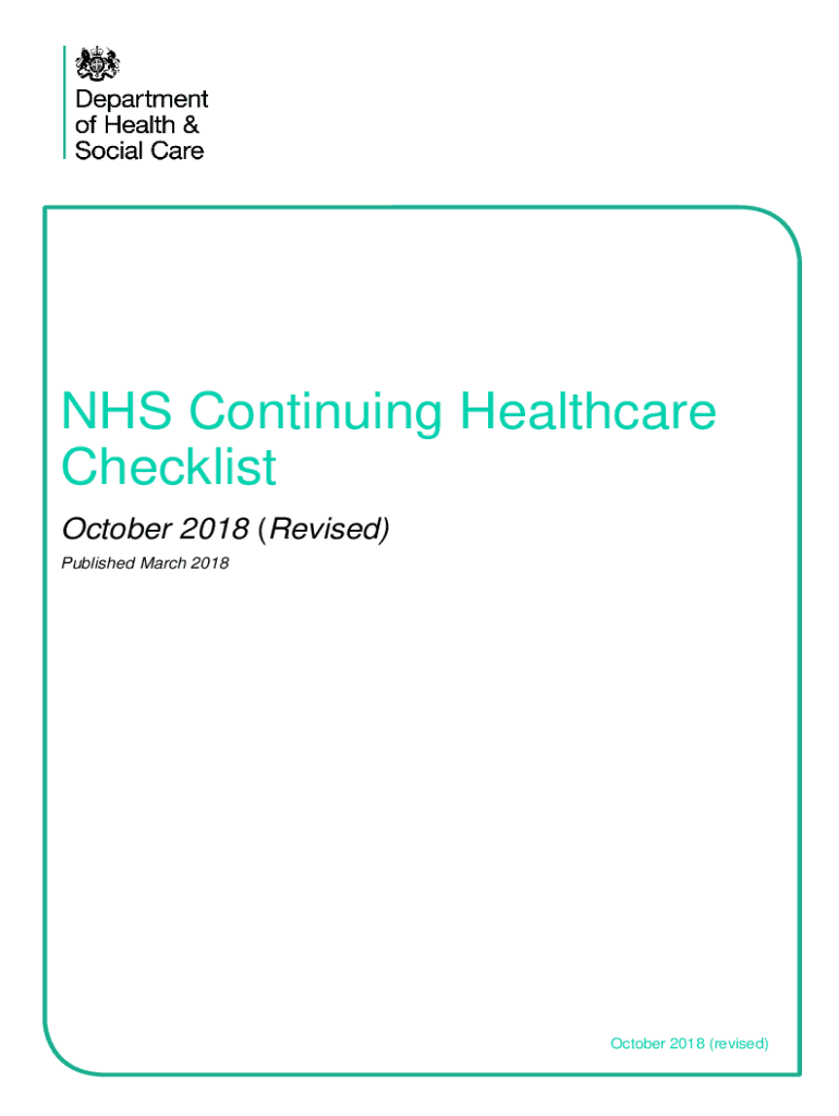 Fillable Online National Framework for NHS Continuing Healthcare and ...