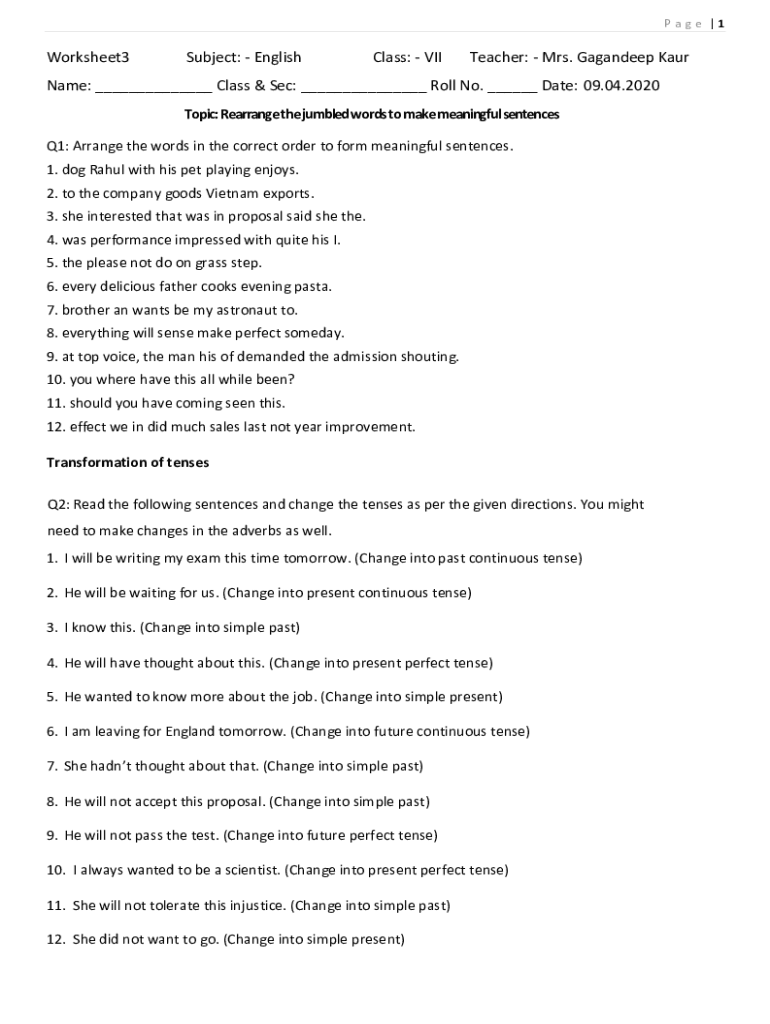 Fillable Online Class: - VII Fax Email Print - pdfFiller