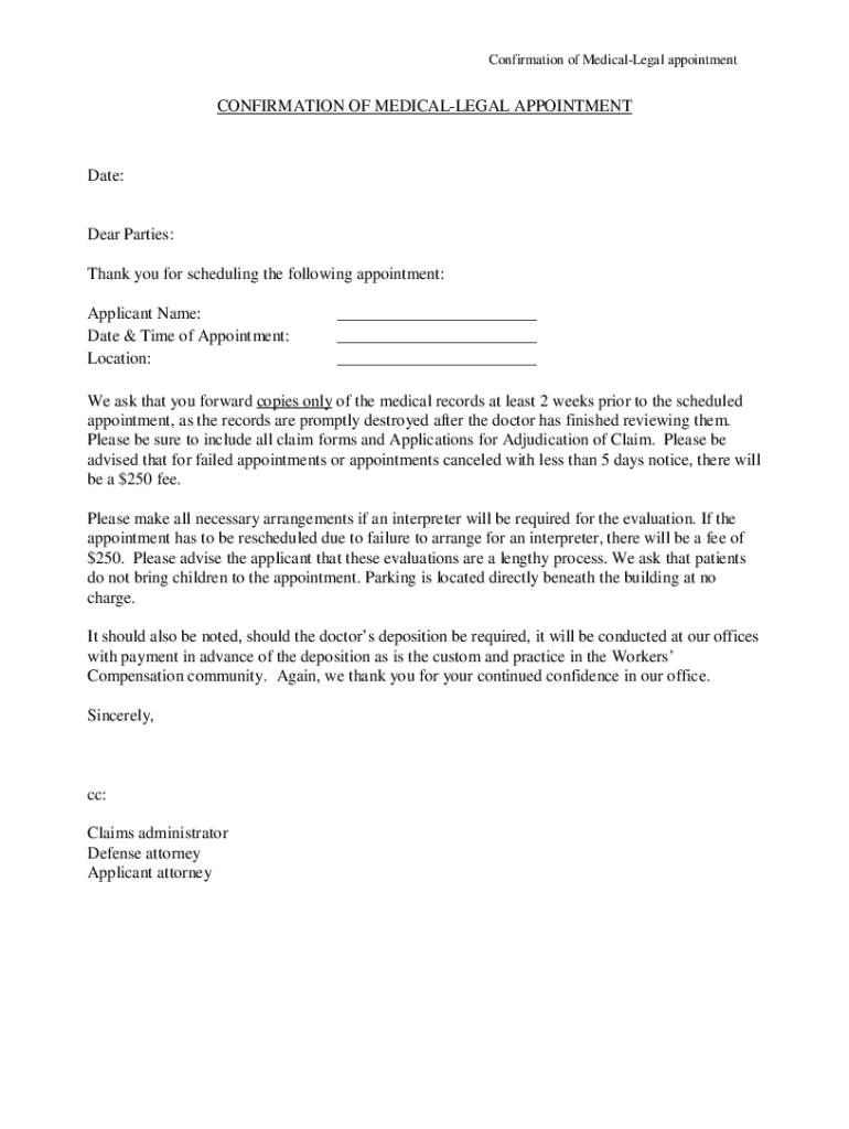 Fillable Online Top 10 confirmation of appointment email samples Fax ...