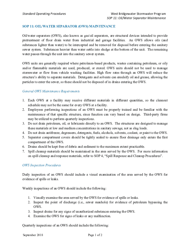 Fillable Online Inspecting and Maintaining an Oil Water Separator ...