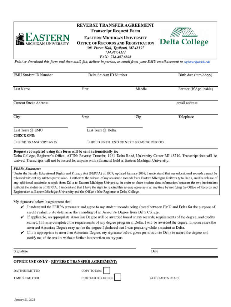 Fillable Online Fillable Online emich 303 Pierce Hall, Ypsilanti, MI ...