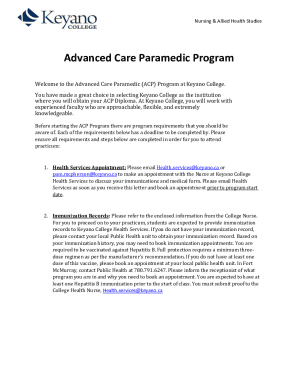 Fillable Online Advanced Care Paramedic Program Fax Email Print - pdfFiller