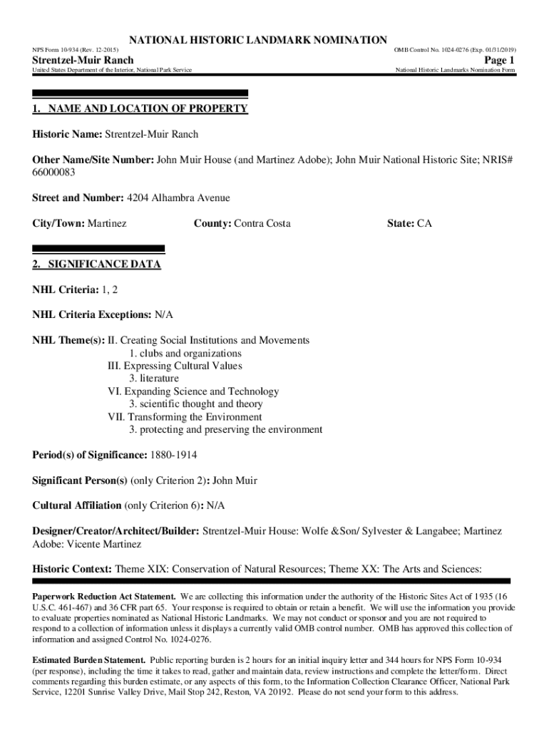 Fillable Online National Historic Landmark Nomination Form - Patsy Cline ... Fax Email Print ...
