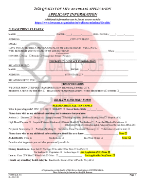 Fillable Online Quality of Life Retreats: Celebrating a 25-year journey Fax Email Print - pdfFiller