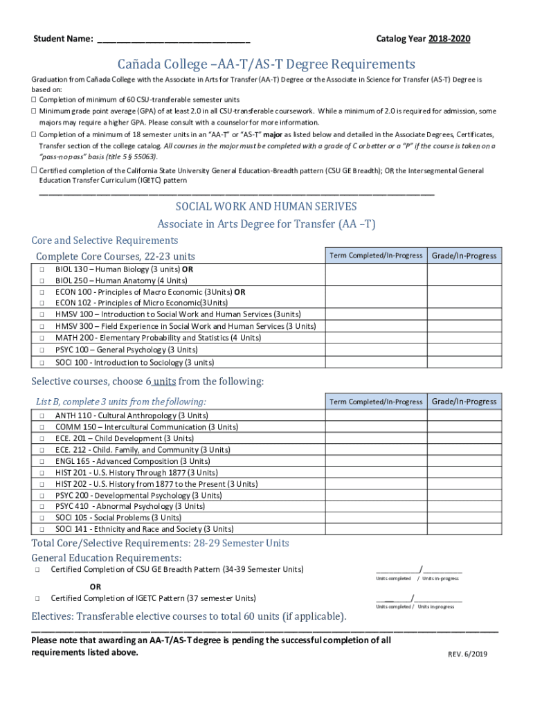 Fillable Online List of Associate Degrees for Transfer Fax Email Print ...