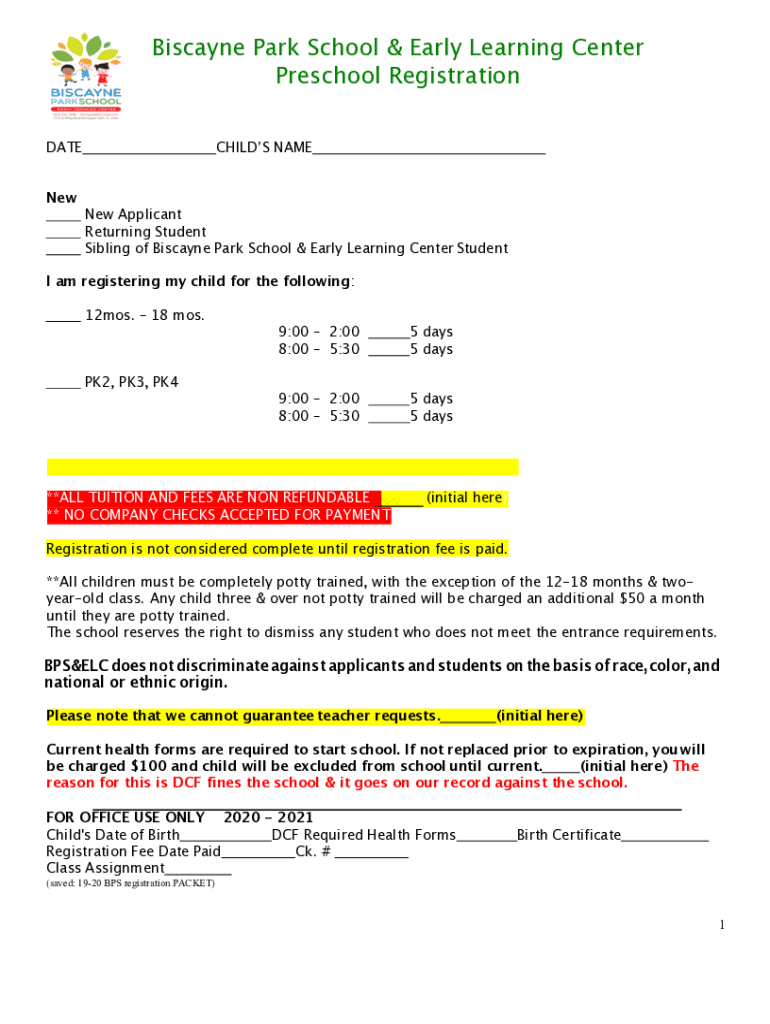 Fillable Online 20-21 Registration Packet(distracted adult & permission ...