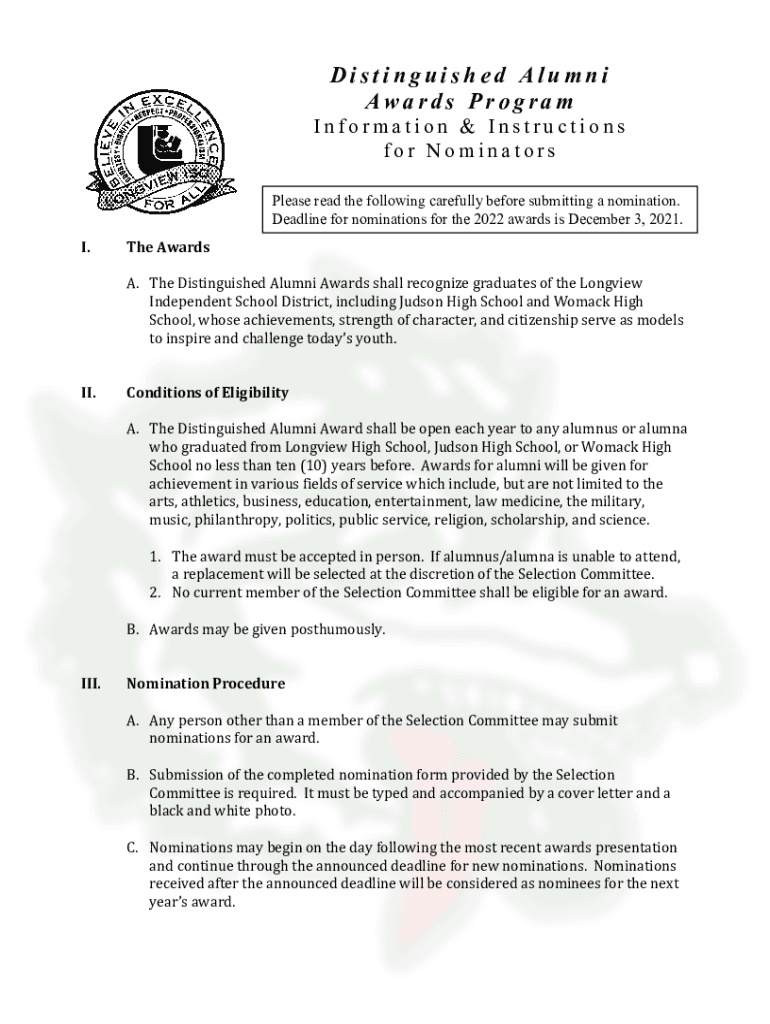 Fillable Online w3 lisd Distinguished Alumni Awards - Pitt School of Education Fax Email Print ...