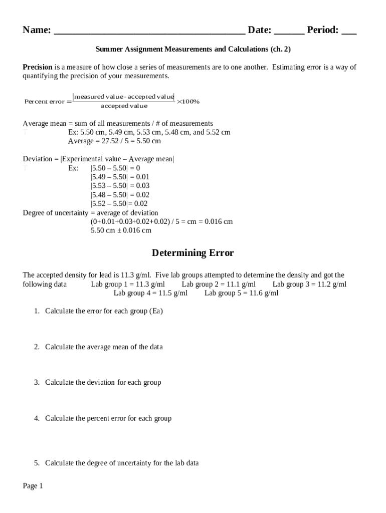 Western Pines Middle School Summer Assignment Packet Doc Template ...