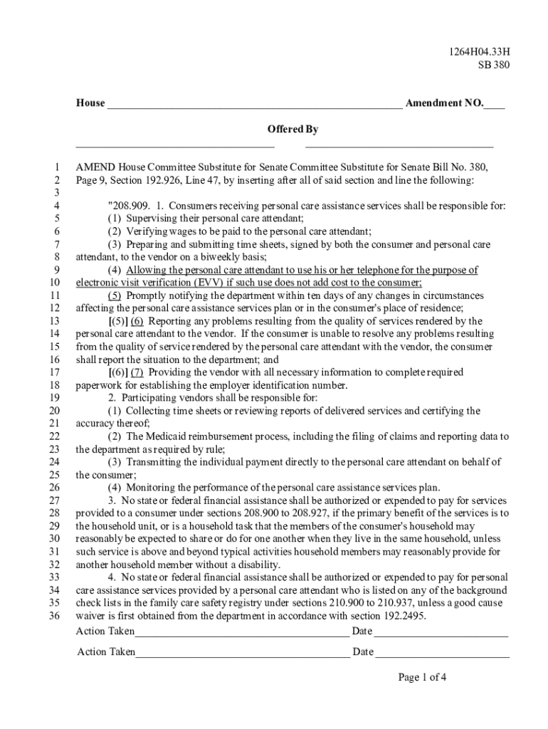 Fillable Online 1 - Authorized Print VersionSB 380 SENATE BILL NO. ... Fax Email Print - pdfFiller