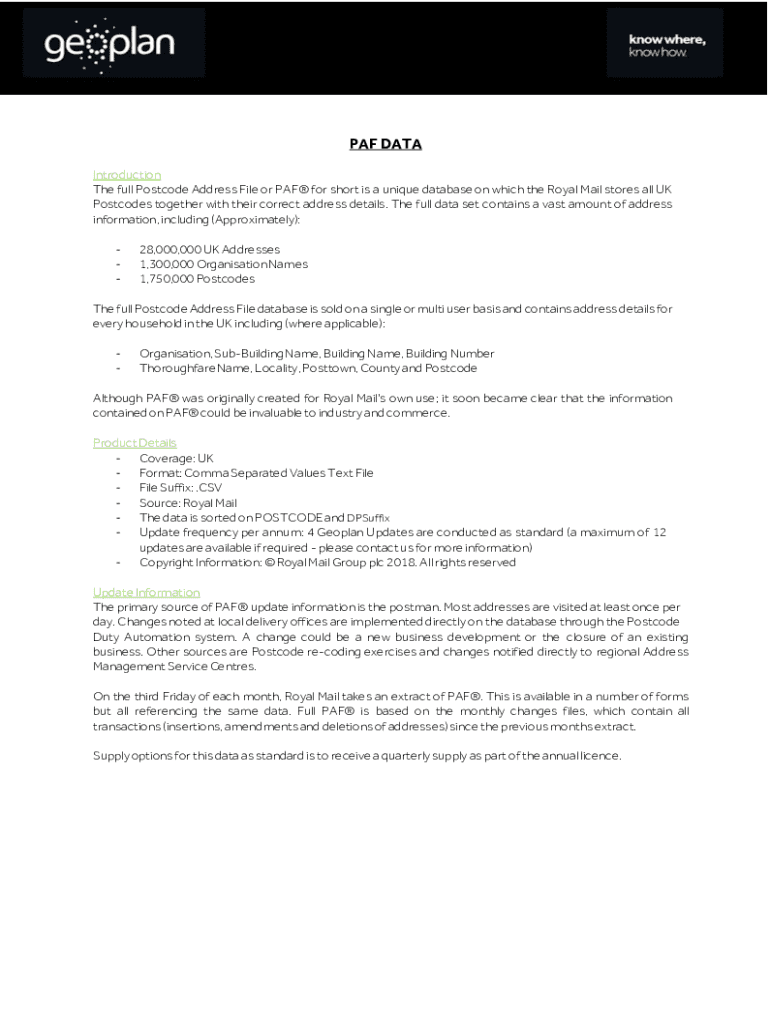 Fillable Online What is PAF and why is it vital to UK businesses? Fax ...