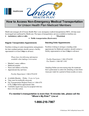 Fillable Online Fact Sheet Non-Emergency Medical Transportation (NEMT ...