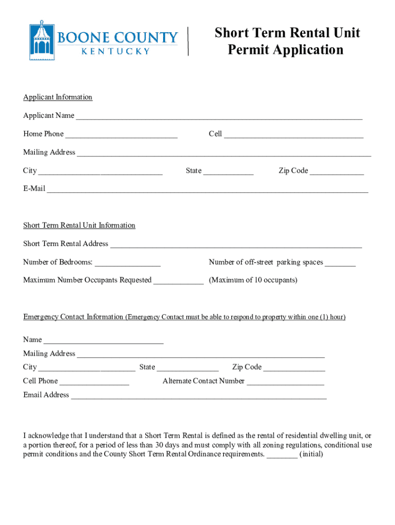 Fillable Online Town of Star Valley Ranch Short-Term Rental Application ...