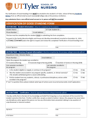 Fillable Online VERIFICATION OF GOOD STANDING FORM Fax Email Print ...