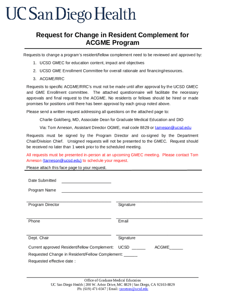 Request for New Non-ACGME Training Program Doc Template | pdfFiller