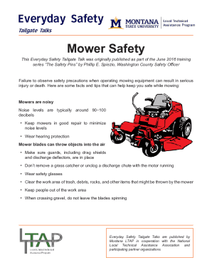 Fillable Online Everyday Safety Tailgate Talks Fax Email Print - pdfFiller