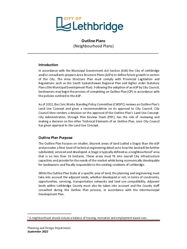 Fillable Online Area Structure plan & outline plan guidelines Fax Email ...