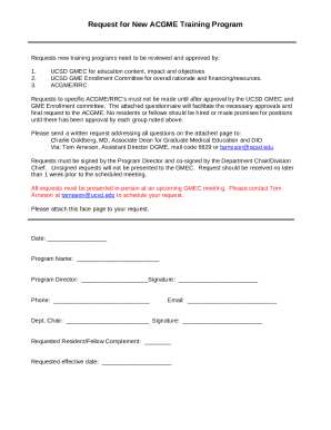 Requests new training programs need to be reviewed and approved by: Doc ...