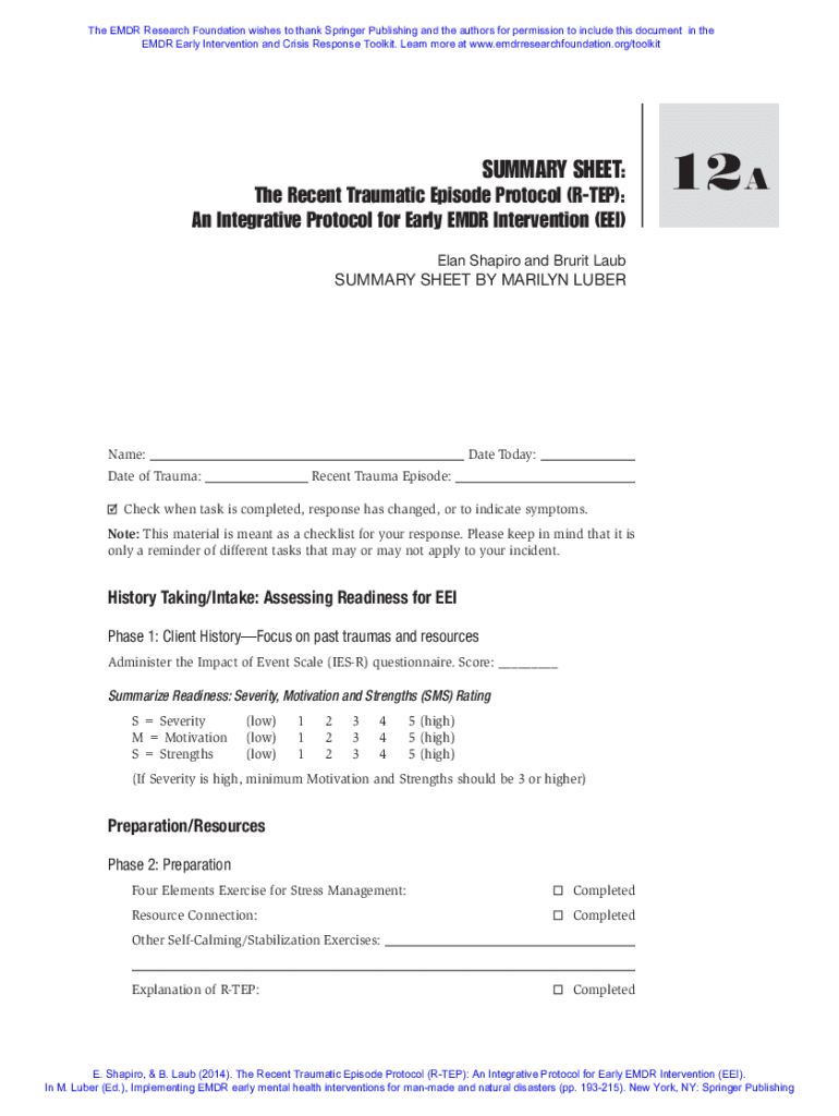 Fillable Online Intervention with EMDR on a sample of healthcare ...