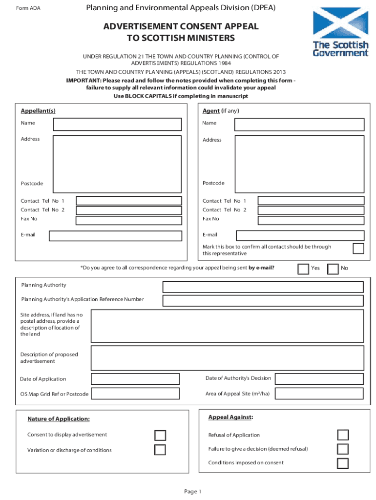 Fillable Online Advertisement consent appeals: form and guidance Fax Email Print - pdfFiller
