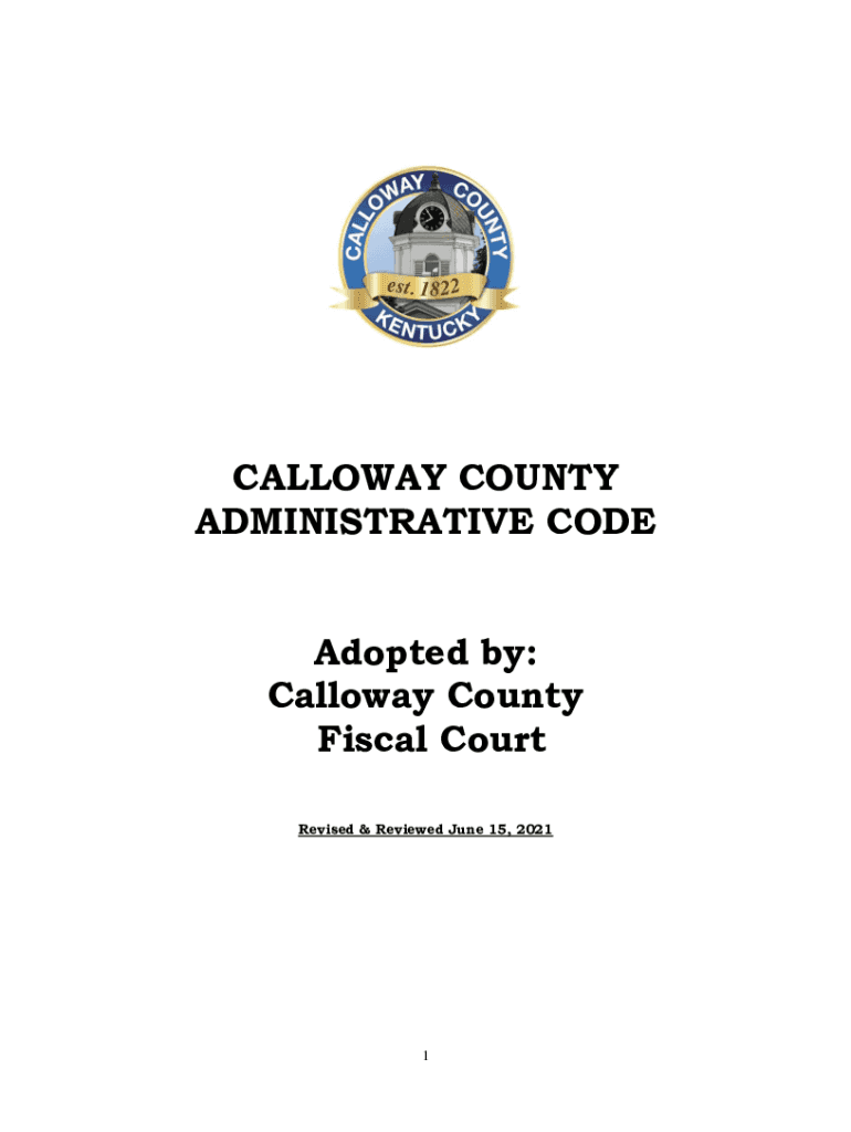 Fillable Online 68.005 County administrative code. (1) The fiscal court ...