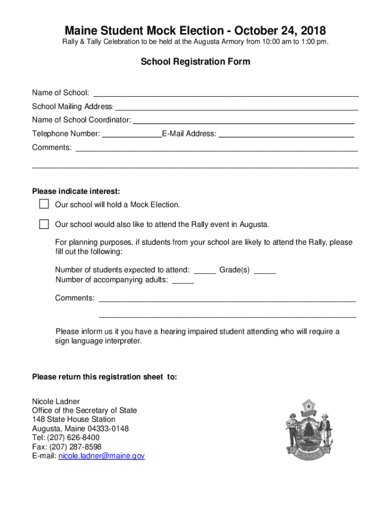 Fillable Online Maine middle schoolers pick Moody for governor in mock ... Fax Email Print ...