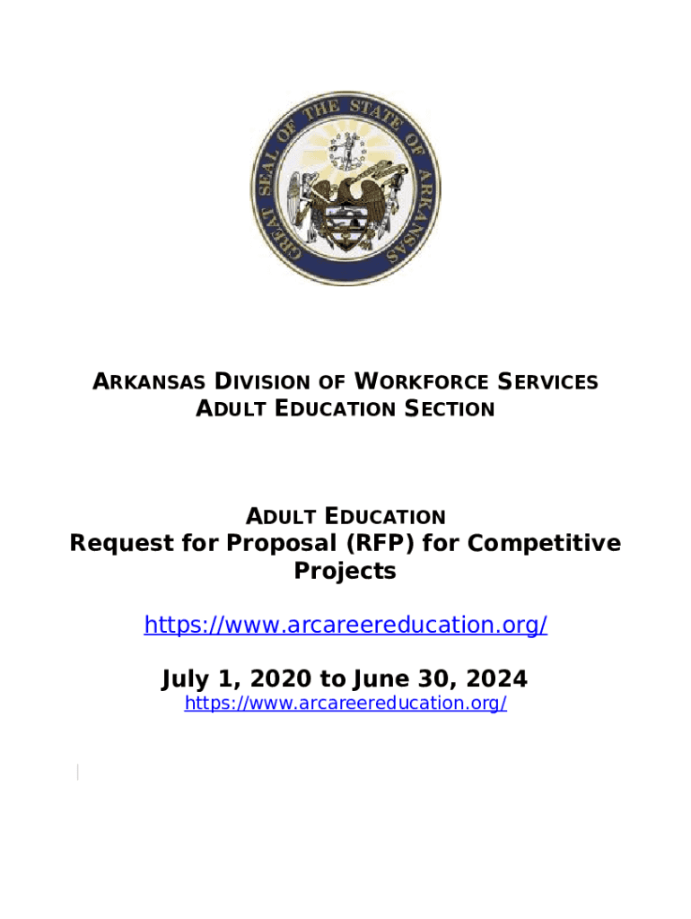 ADULT EDUCATION Request for Proposal (RFP) for ... Doc Template | pdfFiller