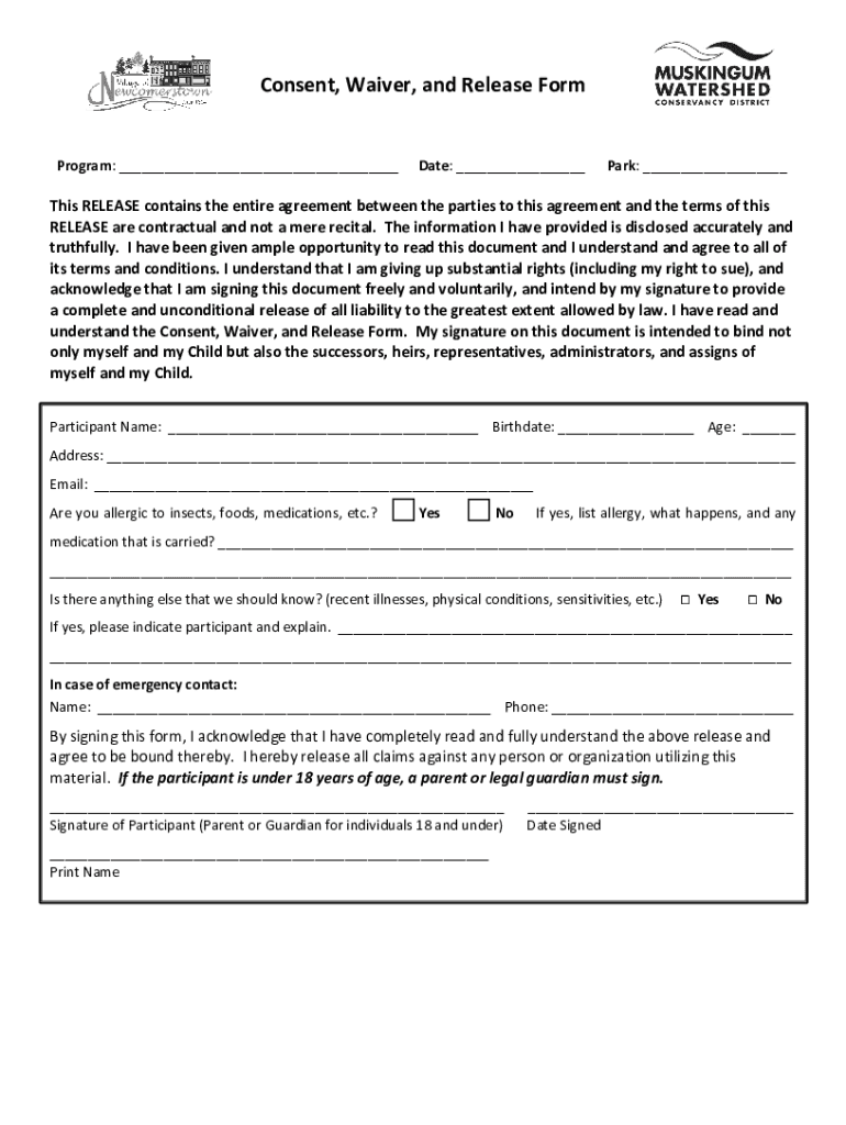 Fillable Online Consent, Waiver, and Release Form Fax Email Print ...