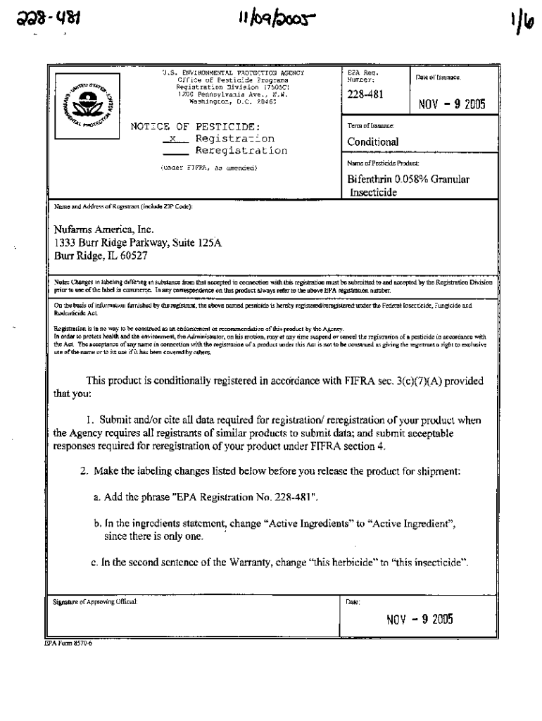 Fillable Online U.S. EPA, Pesticide Product Label, BIFENTHRIN 0.058% ...