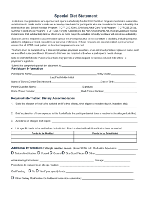 Fillable Online Special dietary request form updated for DHS 9.23.21, 9 ...