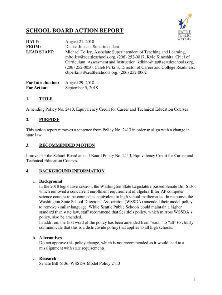 Fillable Online School Board Action Report - Approval of courses with new ... Fax Email Print ...