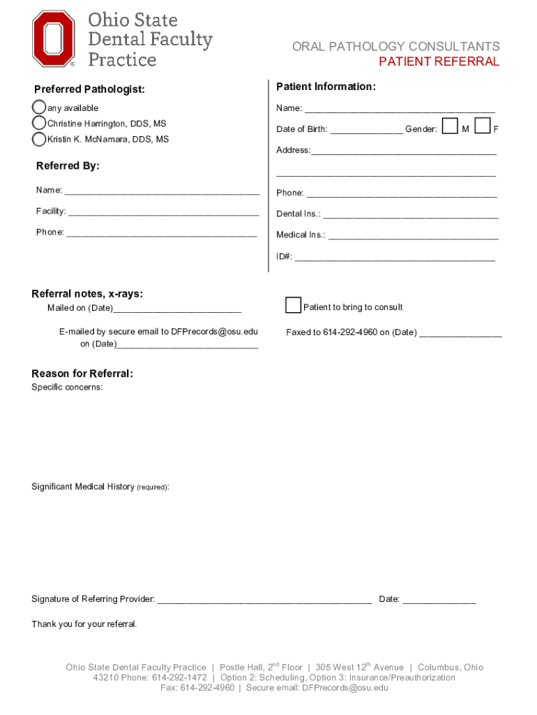 Fillable Online PATIENT REFERRAL Fax Email Print - pdfFiller