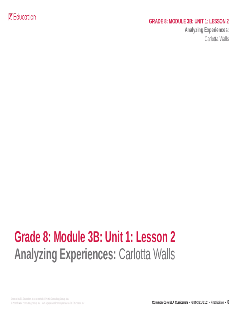 Grade 8: Module 3B: Unit 1: Lesson 3 Close Reading Doc Template | pdfFiller